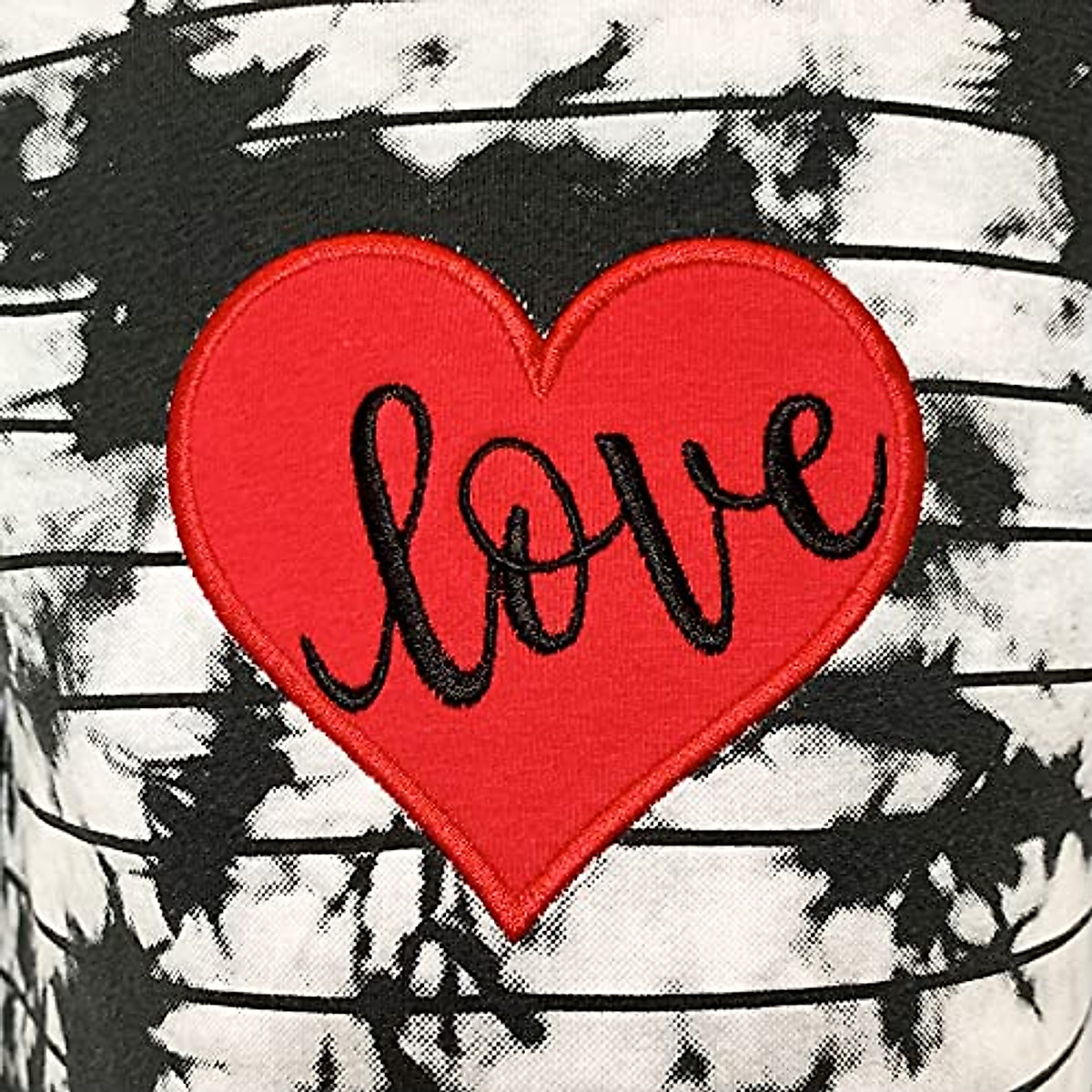 AnnLoren Girls Valentine's Day Heart Tie Dye Outfit Dress and Black Leggings size - 7/8.