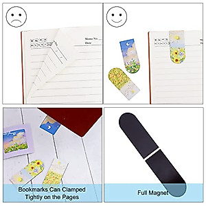 12 PCS Painting Magnetic Bookmarks, Fall Magnet Book Markers with Card, Page Clips Bookmarks for Students Women, Laminated Book Mark for Reading Lovers Girls Teachers School Stationery Gifts