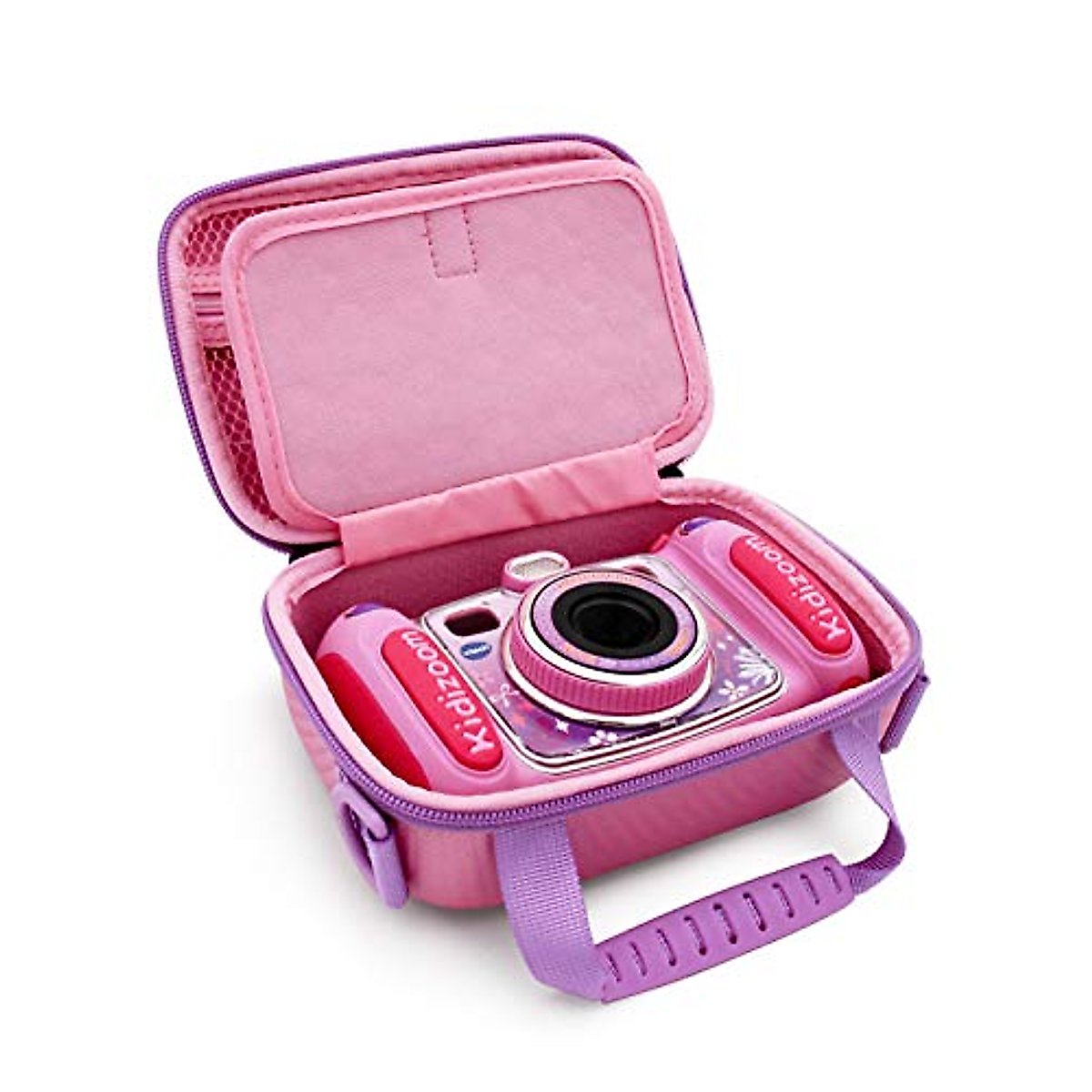 CASEMATIX Pink Camera Case Compatible with VTech KidiZoom Camera - Protective Travel Case with Shoulder Strap Compatible with VTech KidiZoom Duo Selfie Cam, Pix, Twist Connect and More!