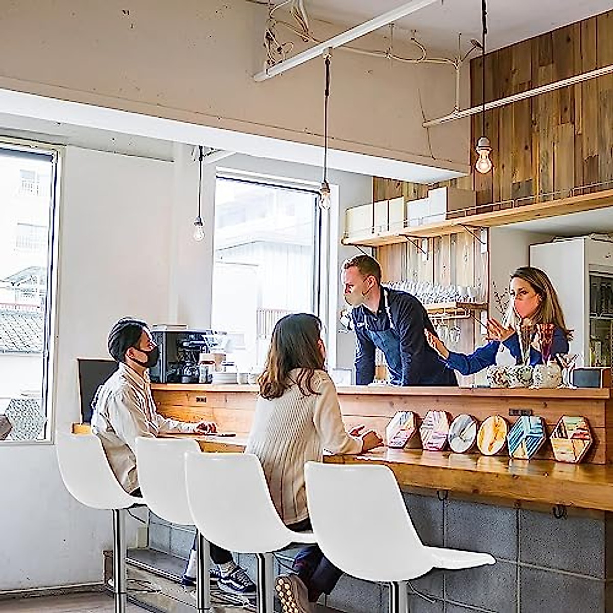 VATROS Bar Stools Set of 2, Adjustable Bar Stools with Back and Footrest, PU Leather Upholstered Swivel Counter Height Bar Stools for Home Kitchen Island-White