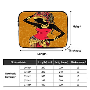 African Woman 13 inch Portable Laptop Sleeve Compatible with MacBook Air Notebook Computer Case for Men Women College School Students