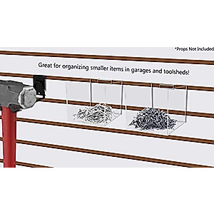 Marketing Holders 6 Pack 4 Inch Slatwall Retail Bin Clear Acrylic Merchandise Storage Organizer Bulk Product Dump Container Lucite Single Pocket Caddy for Retail Stores and Service Centers