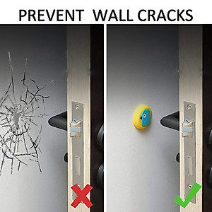 Door Stopper Wall Protector - [6 Pack] 1.8" Quiet, Shock Soft Rubber, Wall Protectors with Self Adhesive 3M Sticker for Protecting Wall, Doorknobs, Refrigerator Door, Cabinets from Damage(Cartoons)