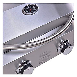 Thaweesuk Shop 2 Burner Portable Stainless Steel BBQ Table Top Propane Gas Grill Outdoor Camp 22” x 18” x 15”