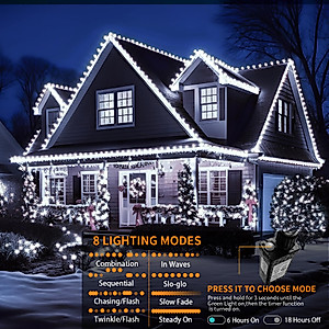 500FT Christmas Lights Outdoor 1400 LED Waterproof Christmas Tree Decorations Lights with 8 Modes Plug in Waterproof Timer Memory Function LED Christmas Lights for Xmas Yard Garden Party (Cool White)