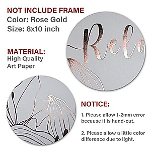 Unframed Relax Soak Unwind Breathe Bathroom Wall Decor - 8x10 inch Abstract Flowers Rose Gold Foil Print Bathroom Decor Wall Art, Set of 4 Flowers Wall Decor Art Prints for Bathroom Washroom Room Home