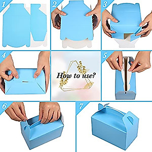 36 Pieces Party Favor Boxes Candy Cookies Treat Goodie Boxes Candy Boxes Treat Cardboard Gift Boxes, 5.9 x 3.5 Inch for Kids Birthday Party Baby Shower Wedding Party Supplies (Blue)