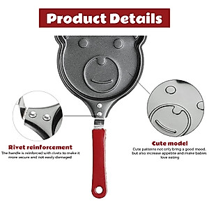 Elvaesther 4pcs Pancake Pans, Pancake Maker, Pancake Shaper for Kids, Cute Breakfast Frying Pans Multipurpose Non-Stick Omelette Pan Egg Frying Pan Mini Egg Pancake Frying Pan