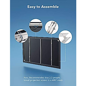 ALR Projector Screen, 100-inch UHD 16:9, Fixed Frame Projection Screen for Ultra-Short Throw Projector, ALR Screen Slim Edge for Home Theater, Boardroom, Easier to Assemble