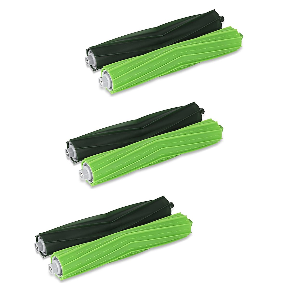 3 Set Dual Multi-Surface Rubber Roller Brushes Replacement Parts for irobot roomba I E and J Series i3 i3+ i6 i6+ i7 i7+ i8 i8+Plus i5 i5+ j5 j5+ E5 E6 E7 j7 j7+ (7550) Vacuum Cleaner