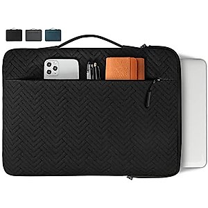 Laptop Sleeve 14 inch Laptop Case Waterproof Handle Laptop Bag Protective Business Computer Carrying Bag Compatible with 13.3-14 Inch Laptop/Chromebook/Notebook, Black
