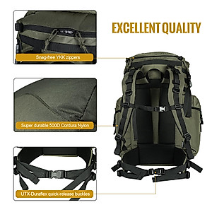 OneTigris WILD ROCKET 45L Backpack - Durable 500D Cordura Nylon ALICE Pack, Hiking Daypack for Outdoor Adventures