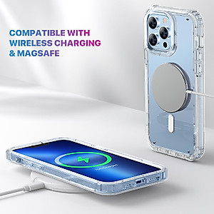 Diaclara Magnetic Designed for iPhone 13 Pro Max Case [2023 New] Compatible with MagSafe, Built-in Touch Sensitive Anti-Scratch Screen Protector, Phone Case for iPhone 13 Pro Max 6.7" (Clear)