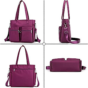 EDIWER Nylon Tote Bag for Women Multi-function Shoulder Handbag Waterproof Travel Crossbody Bag Large Capacity Work bag