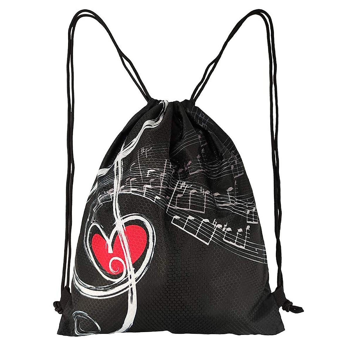 YISHOW Treble Love And Music Notes Unisex Drawstring Backpack Bag Sport Gym Travel Sackpack