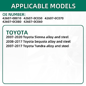 CDWTPS TPMS Sensor for Toyota,4pcs 315MHz Tire Pressure Monitor System 4-Pack for 08-17 Toyota Sequoia Tundra,07-20 Toyota Sienna Replace# 426070C070 4260708010 426070C050 426070C080