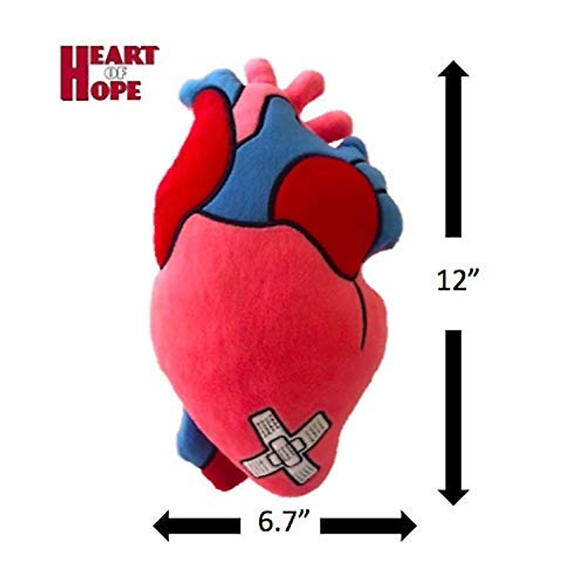 Zymise TANGDIAABBCC Heart of Hope - Stuffed Plush Anatomical Heart Pillow
