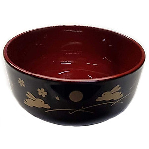 JapanBargain 2943, Soup Bowls Japanese Plastic Bowls Cereal Bowl Rice Bowl, Bunny and Moon Pattern, Made in Japan, 5-inch, 2 Pack