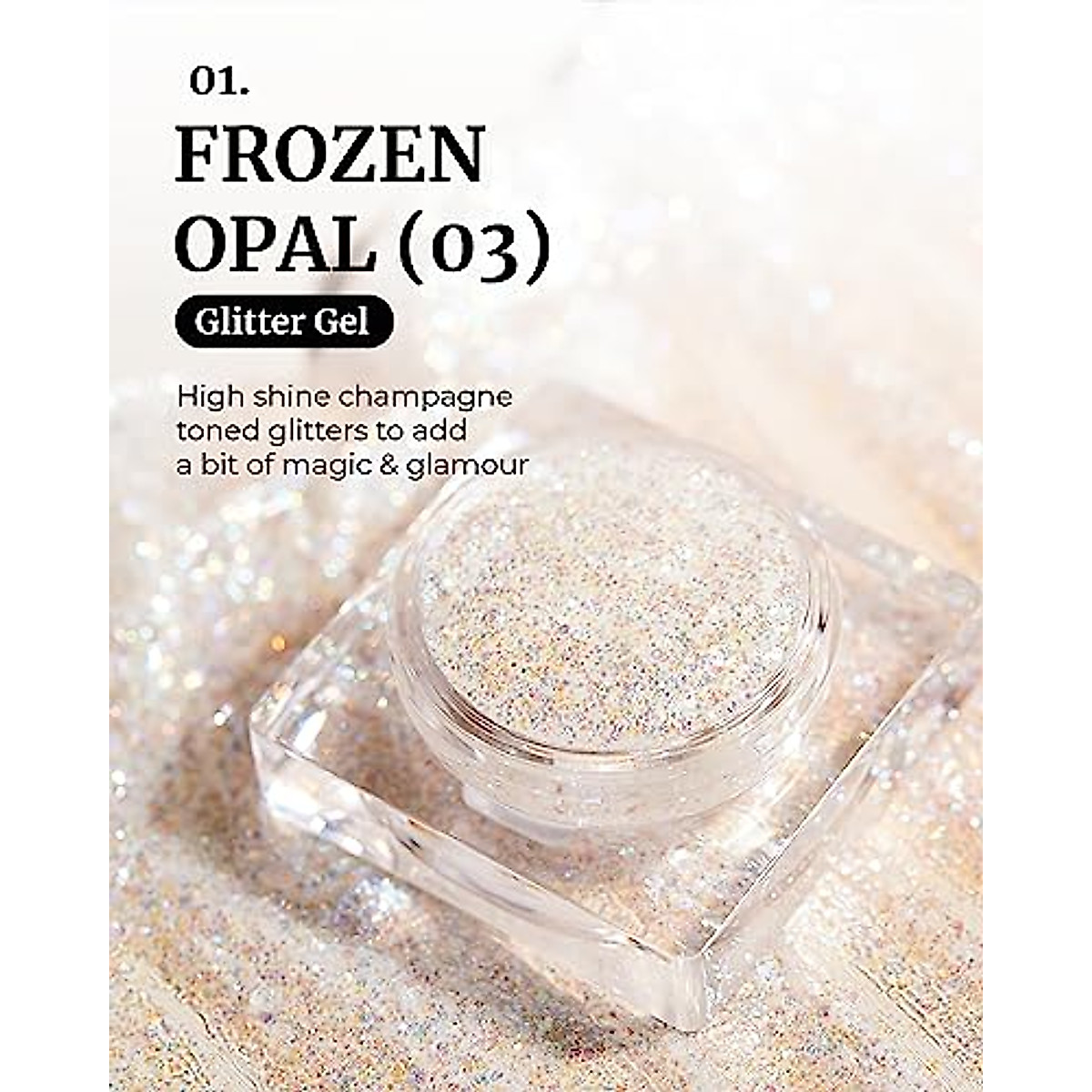 GLINT Glitter Gel, Frozen Opal (3.8g/0.13 oz) by LG Beauty - Multi-Use Body Makeup for Eyes, Cheeks, Body, and Hair. Rich Pigment, Long-Lasting Sparkle/Glitter for Party, Festival