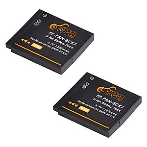 Pickle Power DMW-BCK7 Battery, 2 Pack 1200mAh DMW-BCK7E DMW-BCK7PP Battery and LCD Dual USB Charger Replacement for Panasonic Lumix DMC-S5 DMC-FP5 DMC-FP7 DMC-FH2 DMC-FH5 FH24 FH25 FH27 FS16 FS18