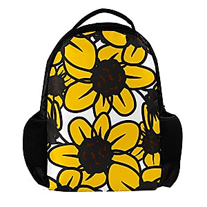 VBFOFBV Lightweight Casual Laptop Backpack for Men and Women, Yellow Flower Floral