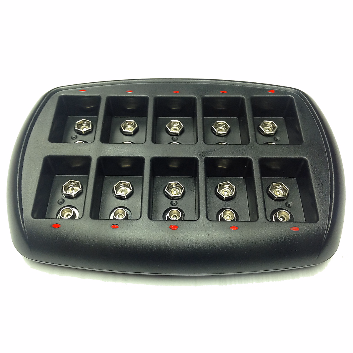 Ansmann 10-Bay 9V Smart Battery Charger Universal Maintenance Station for 10pcs. NiMH/NiCd 9 Volt Rechargeable Batteries (Overcharge Protection, Trickle Charge When Full)