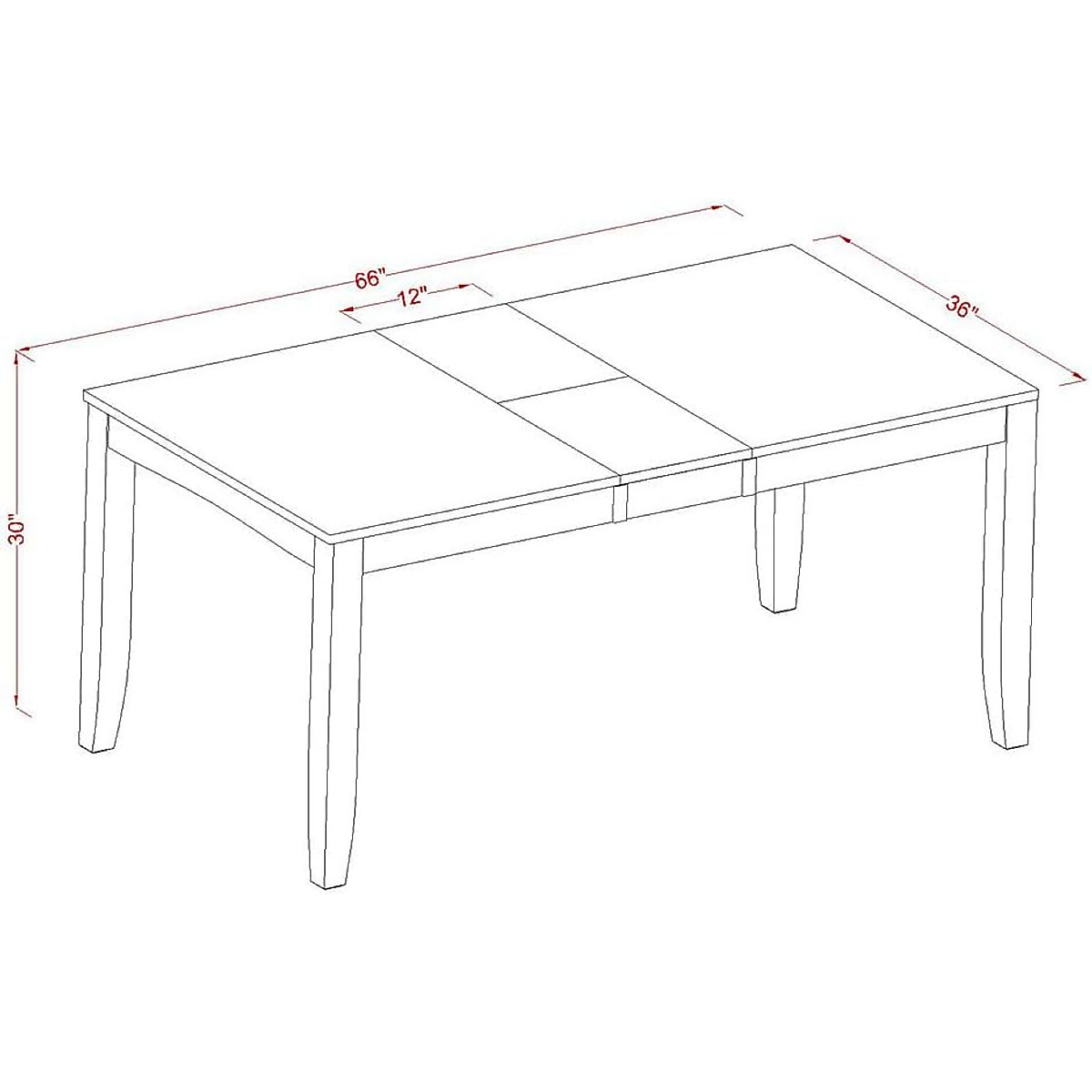 East West Furniture LYBO5-CAP-C Lynfield 5 Piece Room Set Includes a Rectangle Kitchen Table with Butterfly Leaf and 4 Linen Fabric Upholstered Dining Chairs, 36x66 Inch
