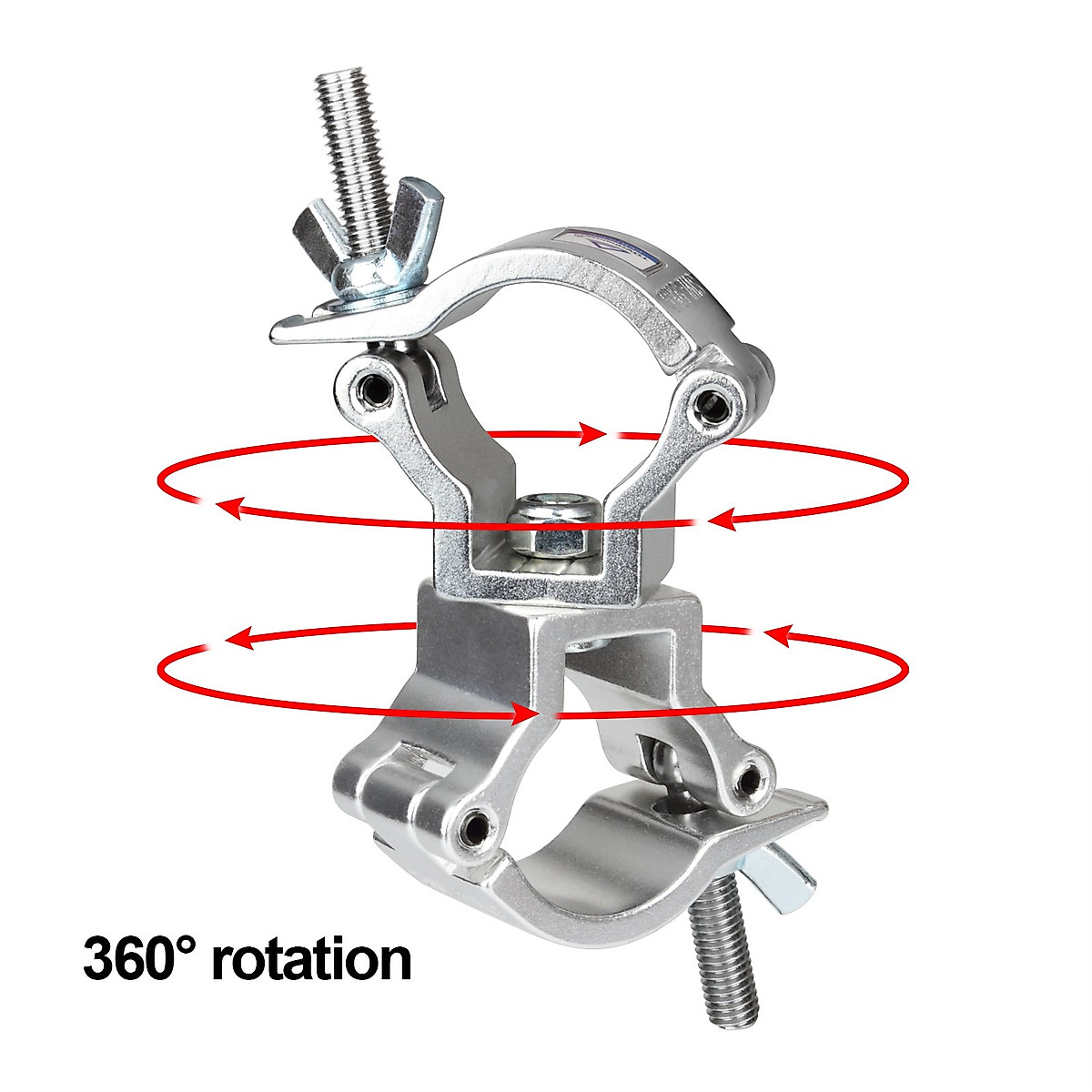 Lighting Truss Swivel Coupler DJ Light Clamps 2 Inch Aluminum Alloy Max Load 220 LBs for 1.88-2 Inch Pipe 4 Pack