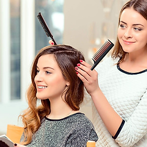 3 Pieces Teasing Comb for Women Include 2 Triple Teasing Comb Rat Tail Combs and Boar Bristle Brushes Comb for Stylist Men Backcombing Slicking Curly Thick Wet Hair