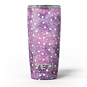 Design Skinz White Polka Dots Over Purple Pink Paint Mix - Skin Decal Vinyl Wrap Kit Compatible with The Yeti Rambler Cooler Tumbler Cups