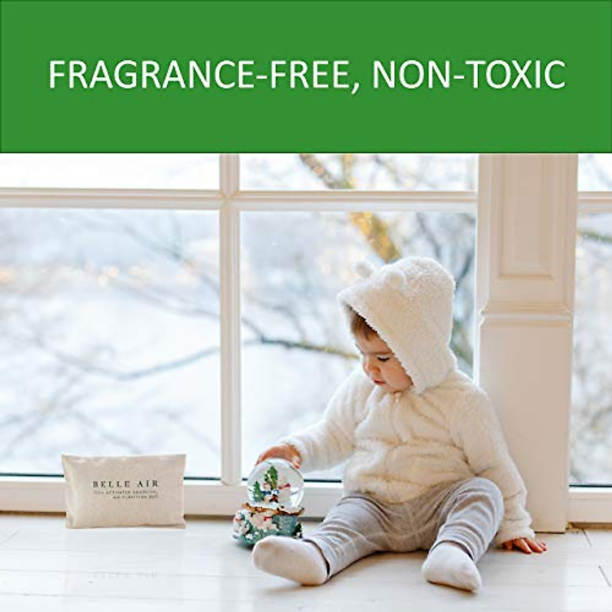 Belle Air 100% Activated Charcoal Air Purifying Bags Odor Absorber | 6x More Effective Than Bamboo Charcoal | Safely Removes Odors, Toxins, and Excess Moisture for Homes, Cars, Fridges, etc.