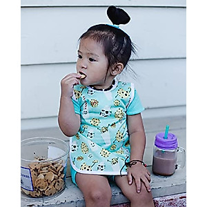 BapronBaby Cookies & Milk Bapron - Soft Waterproof Stain Resistant Bib - Machine Washable - 6m - 5yr - (Sz Baby/Toddler 6m-3T)