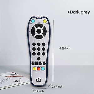 Baby Realistic TV Remote Control Toy with Light and Sound, Upgrade Adjustable Volume, Early Educational Musical Toys with 3 Language English,French and Spanish Gift Toy for 3+ Months Boys or Girls