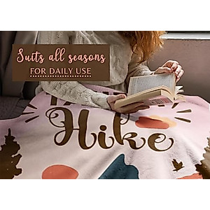 Cool Hiking Gifts for Women, Men, Couples, Throw Blanket for Hikers for Christmas, Birthday - 50" x 65" Take a Hike