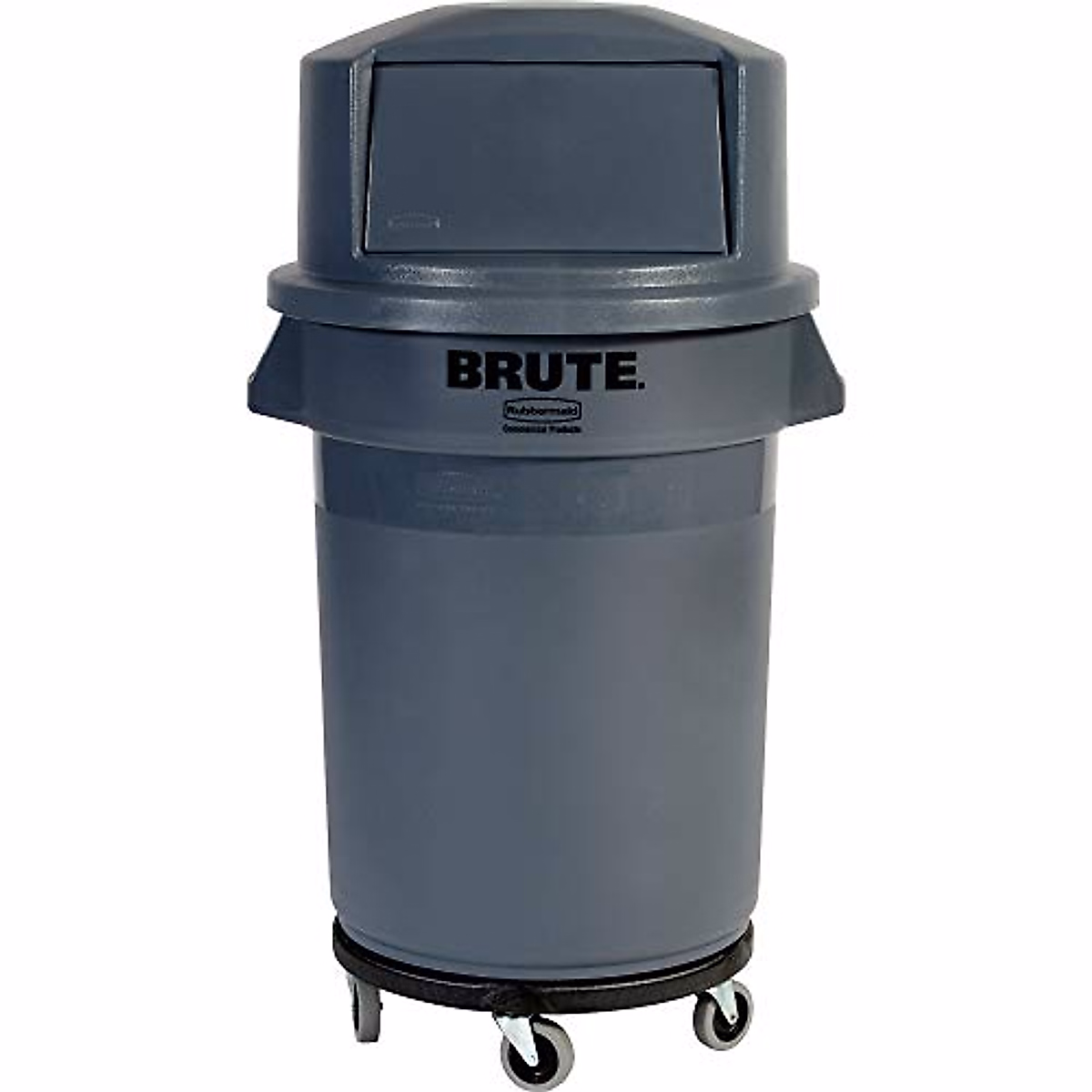 Rubbermaid Commercial Products Brute Trash Can Dolly with Wheels, Black, Transports 20, 32, 44 and 55G Brute Containers