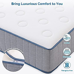 IULULU California King Size Mattress, 14 Inch Memory Foam and Innerspring Hybrid Mattress with Breathable Cover, CertiPUR-US Certified, Bed in A Box, Gel Infused 2-Sided Mattress, Medium-Firm(White)