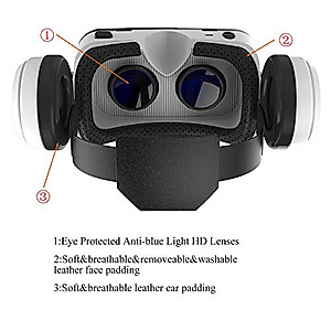VR SHINECON VR Headset Compatible with iPhone & Android Phone Virtual Reality Goggles VR Glasses