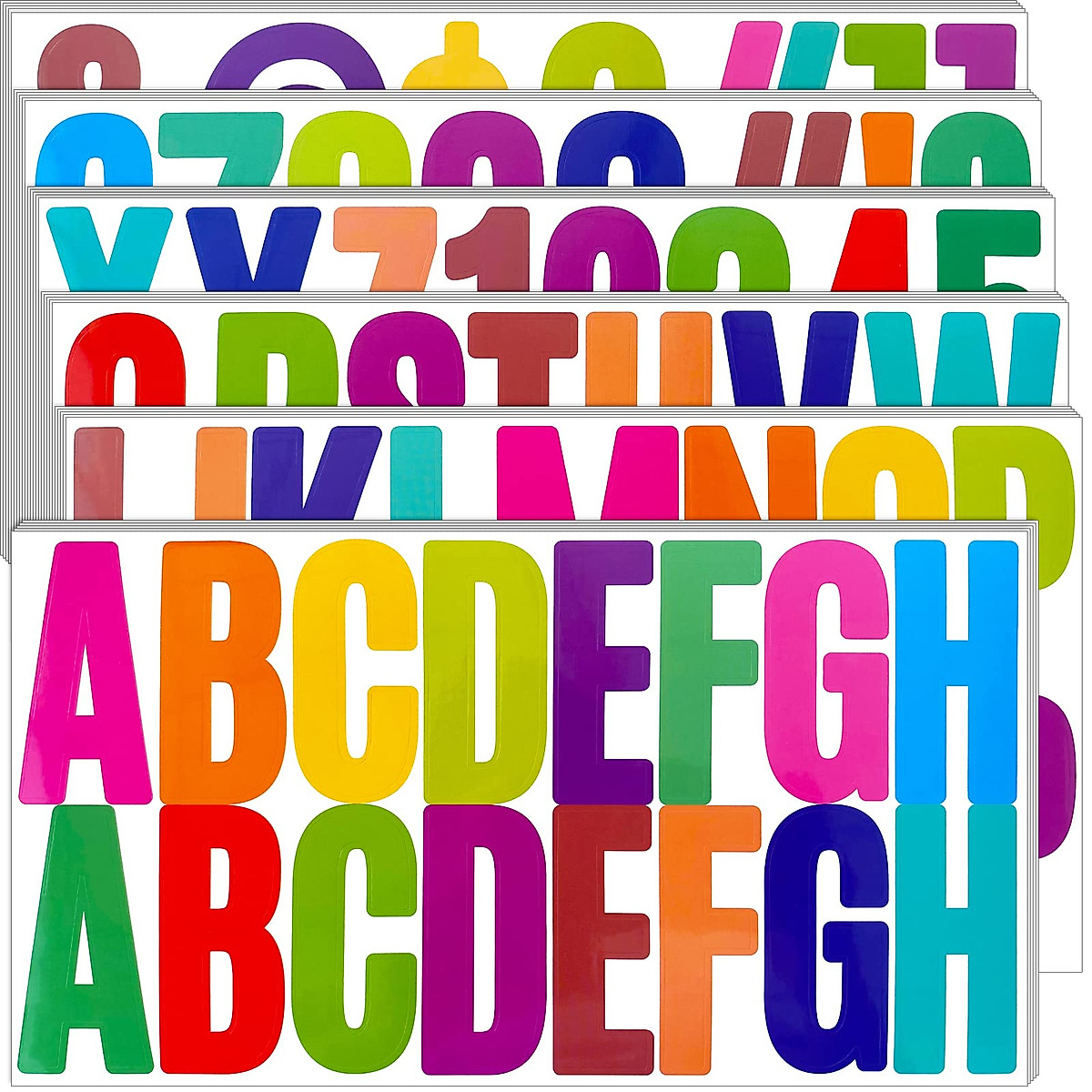 Bemeol 500 Pieces 30 Sheets Large Letter Stickers 2.5 Inch Alphabet Letter Stickers Self Adhesive Letters for Bulletin Board Mailbox Door Classroom Home