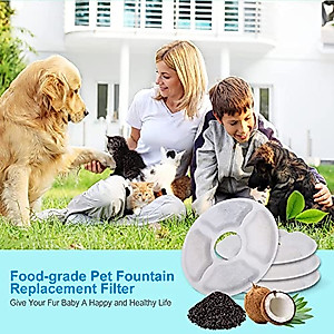 Cat Water Fountain Replacement Filter 16 Pack, BYEWIRE Pet Water Fountain Filter Replacement for Most Dog Cat Water Dispensers,Ion Exchange Resin and Activated Carbon Filters (16 PCS-round)