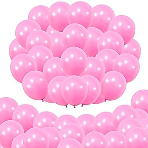 Elecrainbow 5 Inch 100 Pieces Quality Latex Mini Small Pink Balloons,Pink Party Supplies for Baby Girl Shower Birthday Wedding Bachelorette Sweet Sixteen Engagement Decorations