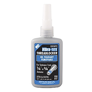 Vibra-TITE - 12250 122 Oil Tolerant Removable Anaerobic Threadlocker, 50 ml Bottle, Blue
