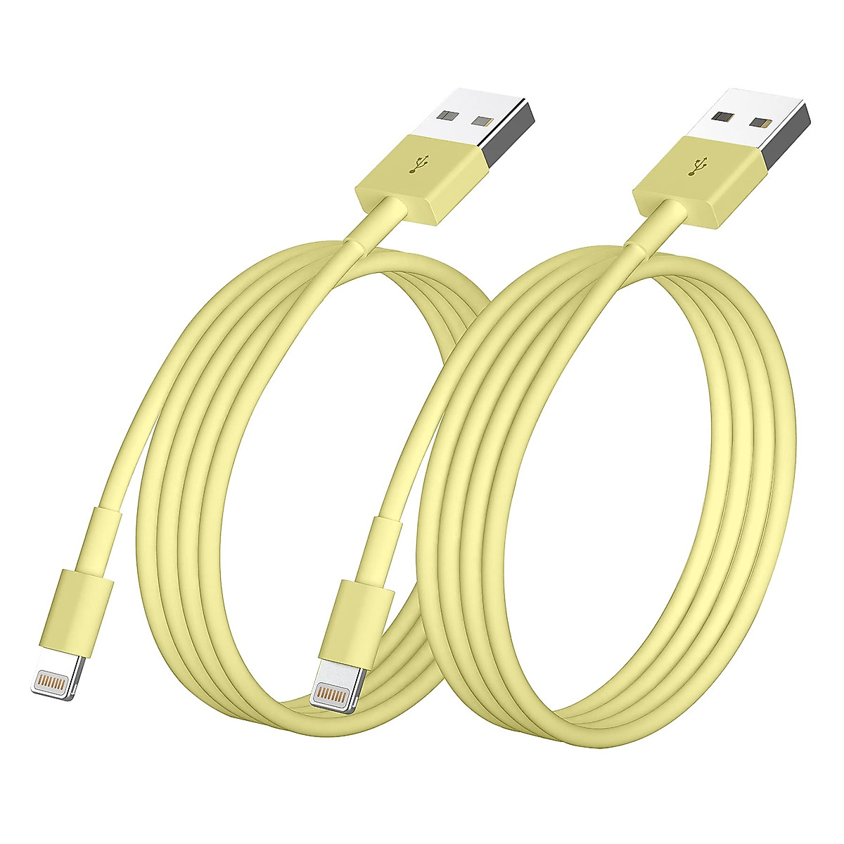 iPhone Charger, [Apple MFi Certified] 2Pack 3ft Fast Lightning Cord for Long iPhone Charger Cord, Apple Charging Cable Cord for iPhone 12/11 Pro/11/XS MAX/XR/8/7/6s/6/5S/SE iPad/Air Original Yellow