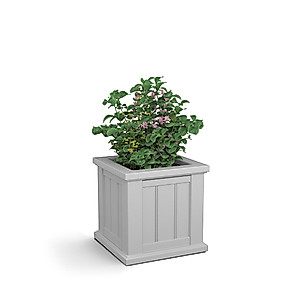 Mayne Cape Cod 14-Inch Square Planter – Self-Watering, Weather-Resistant Planter for Flowers – Durable Outdoor Design for Patio, Porch, or Entryway