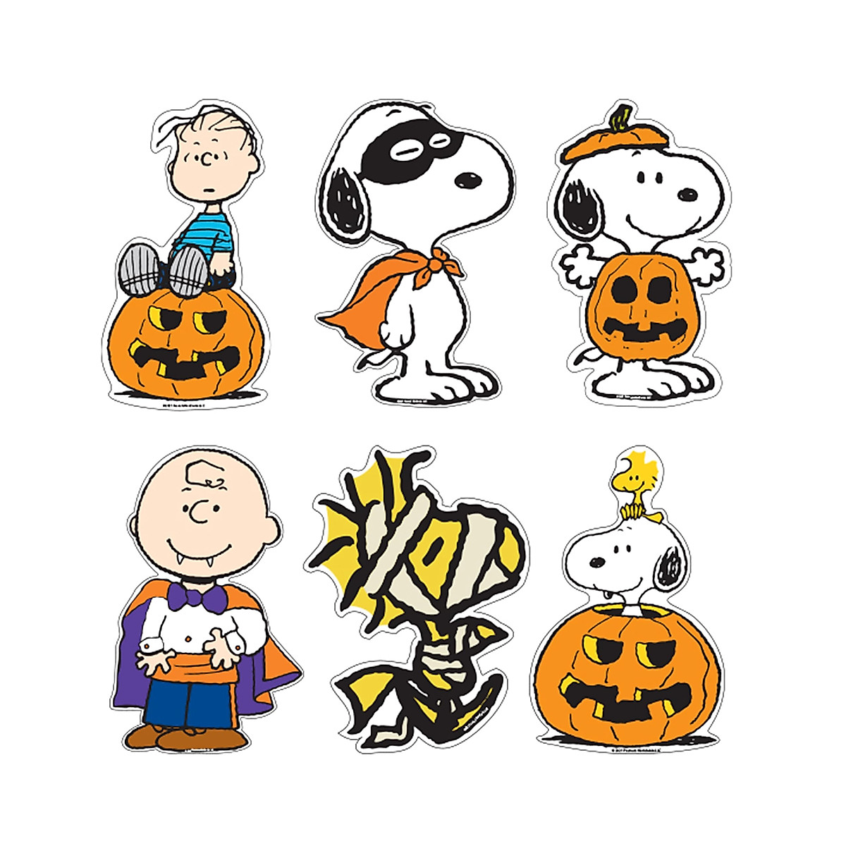 PEANUTS HALLOWEEN CLINGS DOUBLE SIDED 6 PIECES