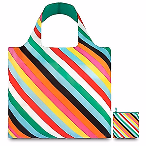 LOQI Pop Stripes Reusable Shopping Bag, Multicolor