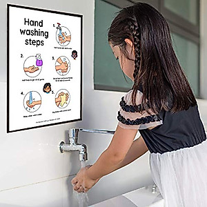 MWB Hand Washing Signs Poster for Kids - Instructions to Wash your Hands for children | Hand Hygiene Health Poster for Elementary Schools, Daycare or Home Decorations| 13" x18" Non Laminated