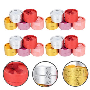 Cabilock 20pcs Box Round Jewelry Box Finger Ring Gift Case Earring Case Organizer Locket Ring Jewellery Gift Boxes Ring Boxes for Jewellery Decor Mesh Lovers Earrings Storage Tray