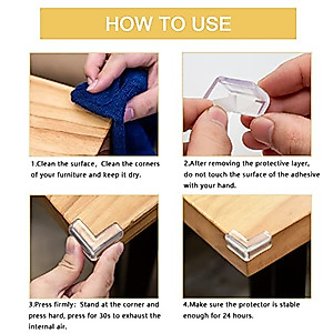 8 Pack Corner Protector for Baby, Clear Furniture Corner Guard & Edge Safety Bumpers for Table Edges & Sharp Corners - Baby Proofing (L Shape)