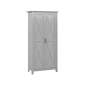 Bush Furniture Key West Tall Storage Cabinet with Doors in Cape Cod Gray