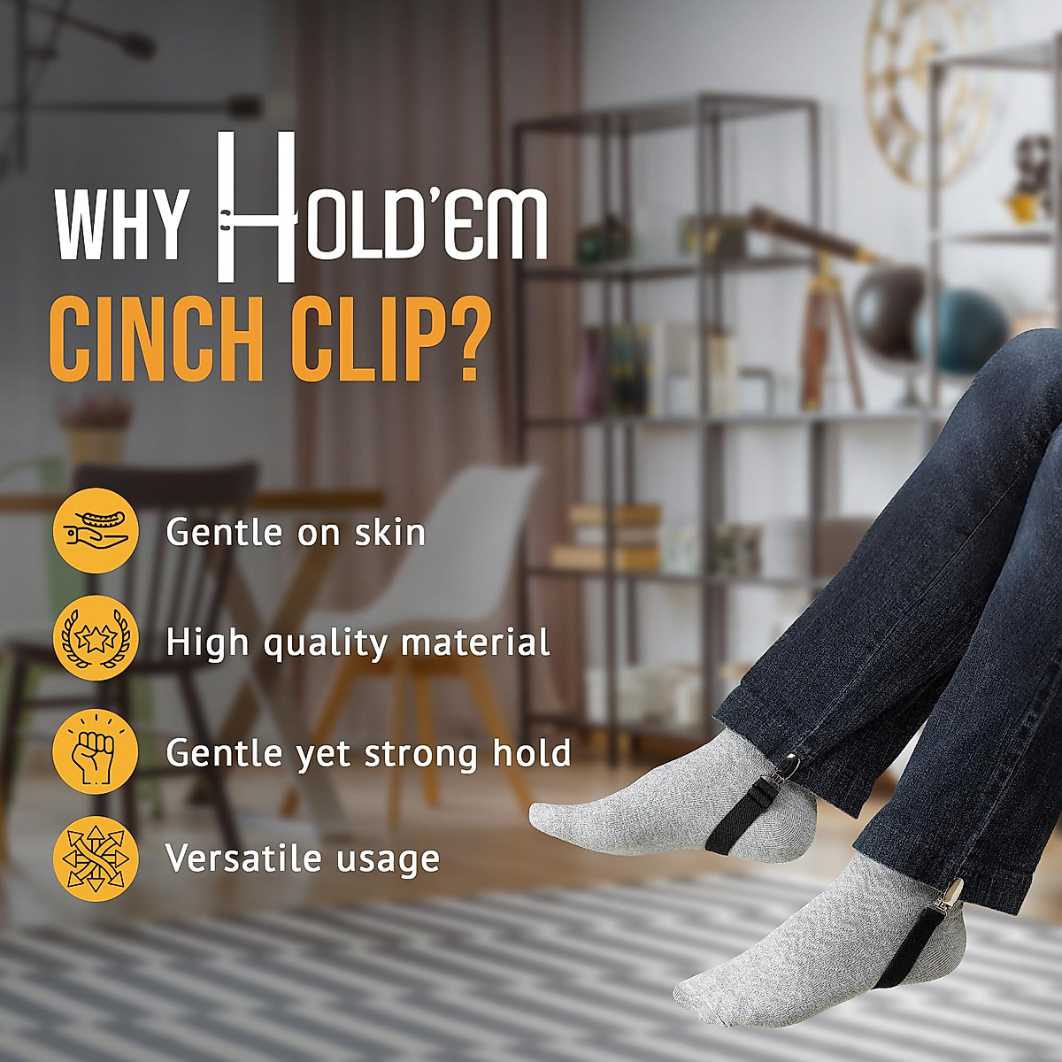 Hold’Em 3/4" Polished Nickel Plated Clips with SECURE PRONG TO ENSURE MAXIMUM HOLD Perfect For Making Mitten, Suspenders-5PC 3/4